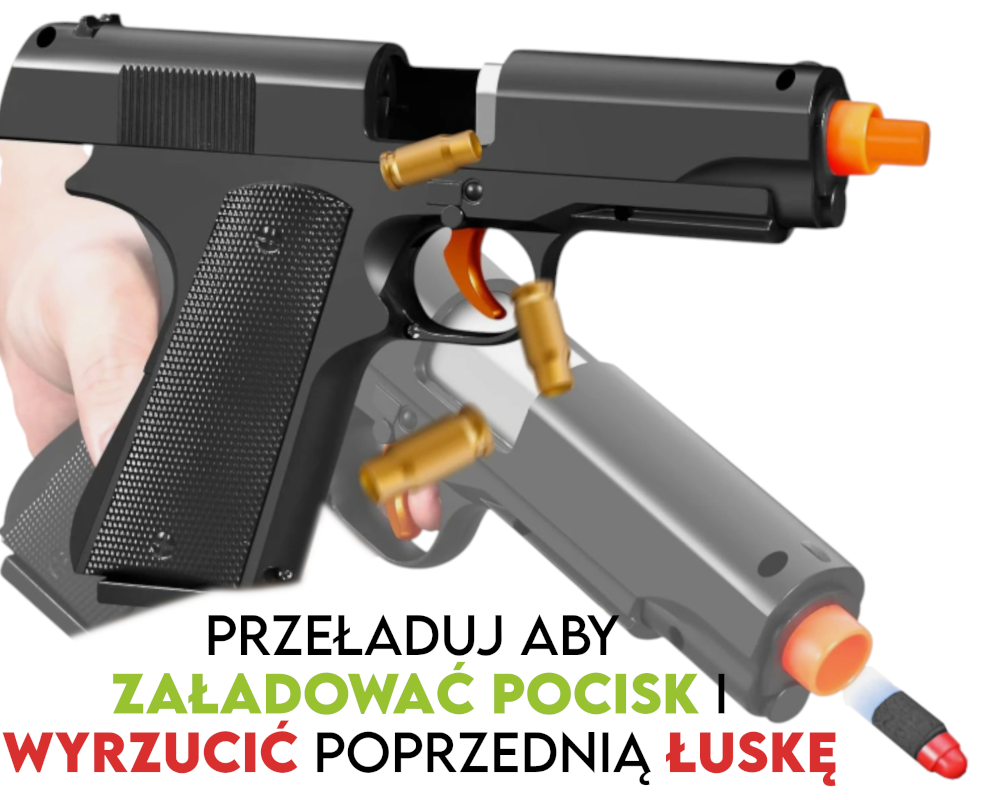 Policyjny Pistolet COLT Z Tłumikiem Na Strzałki Naboje Pianki EVA ...